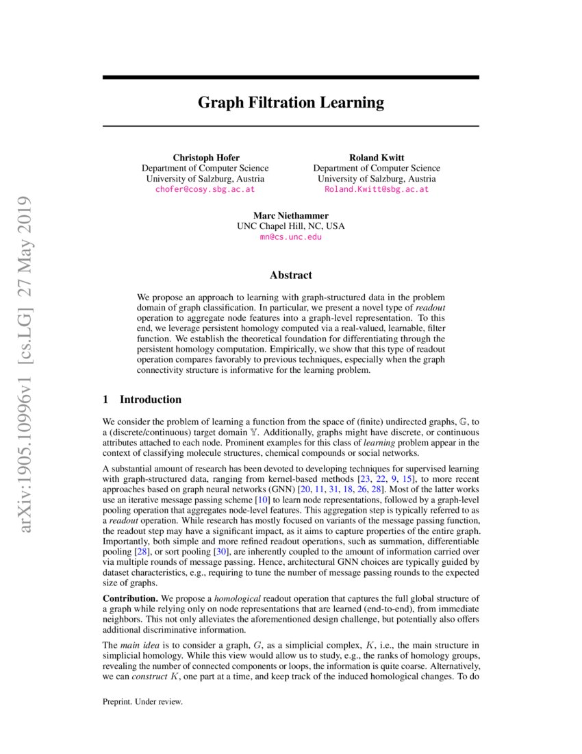 Graph Filtration Learning | DeepAI