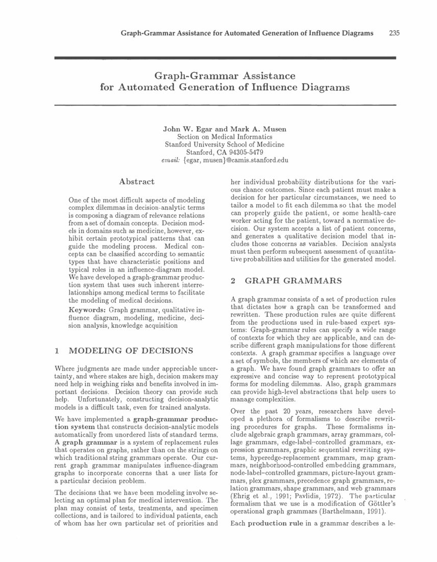 Graph-Grammar Assistance for Automated Generation of Influence Diagrams ...