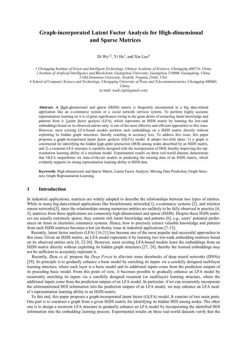 Graph Incorporated Latent Factor Analysis For High Dimensional And Sparse Matrices Deepai 