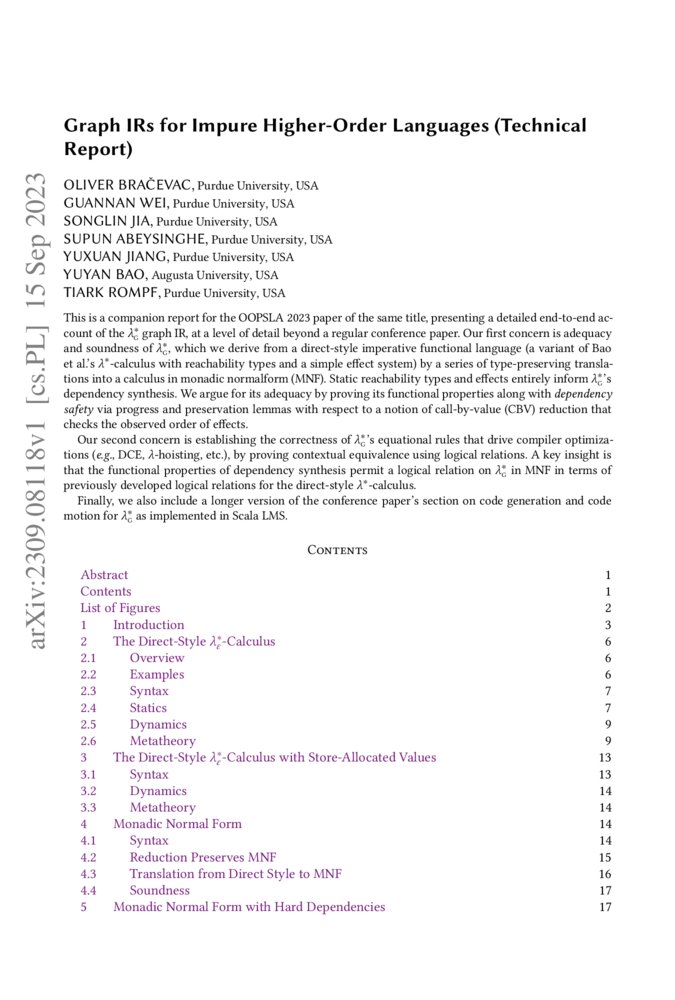 Graph IRs for Impure Higher-Order Languages (Technical Report) | DeepAI