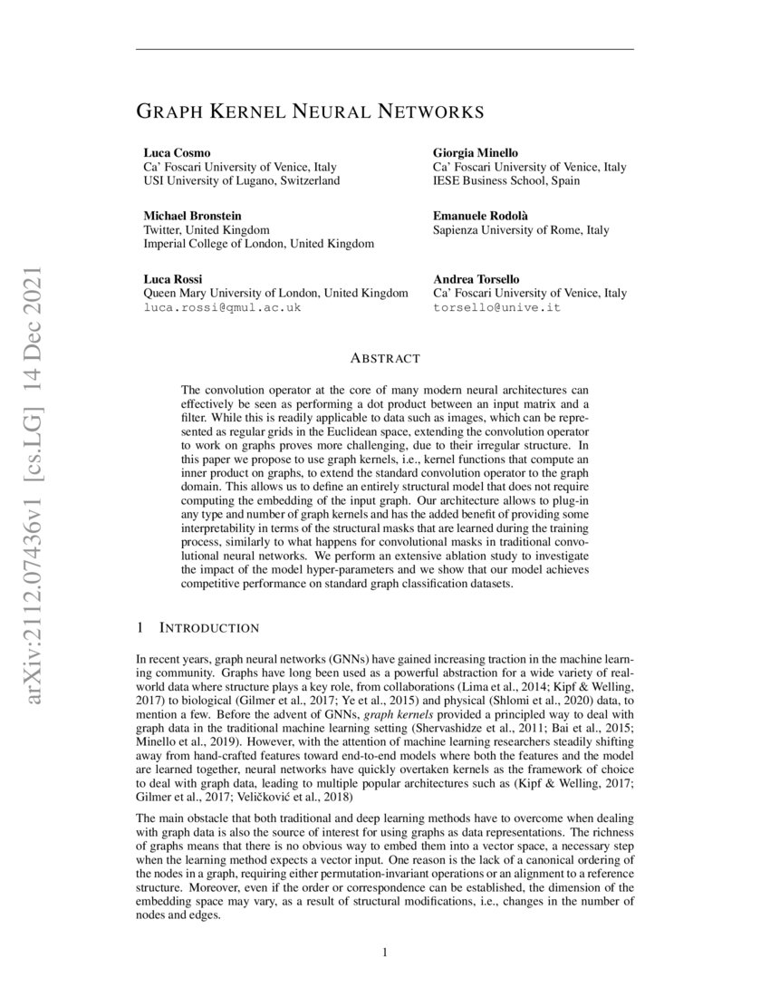 Graph Kernel Neural Networks | DeepAI