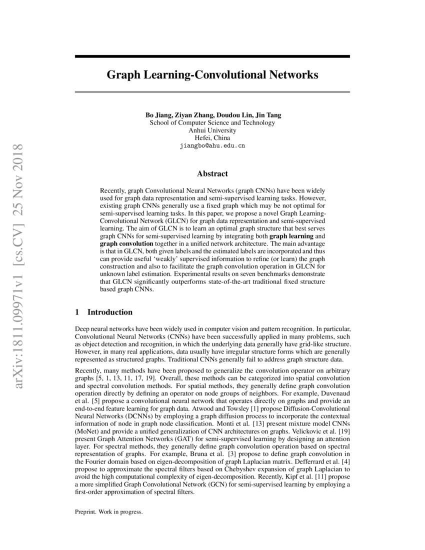 Graph Learning-Convolutional Networks | DeepAI