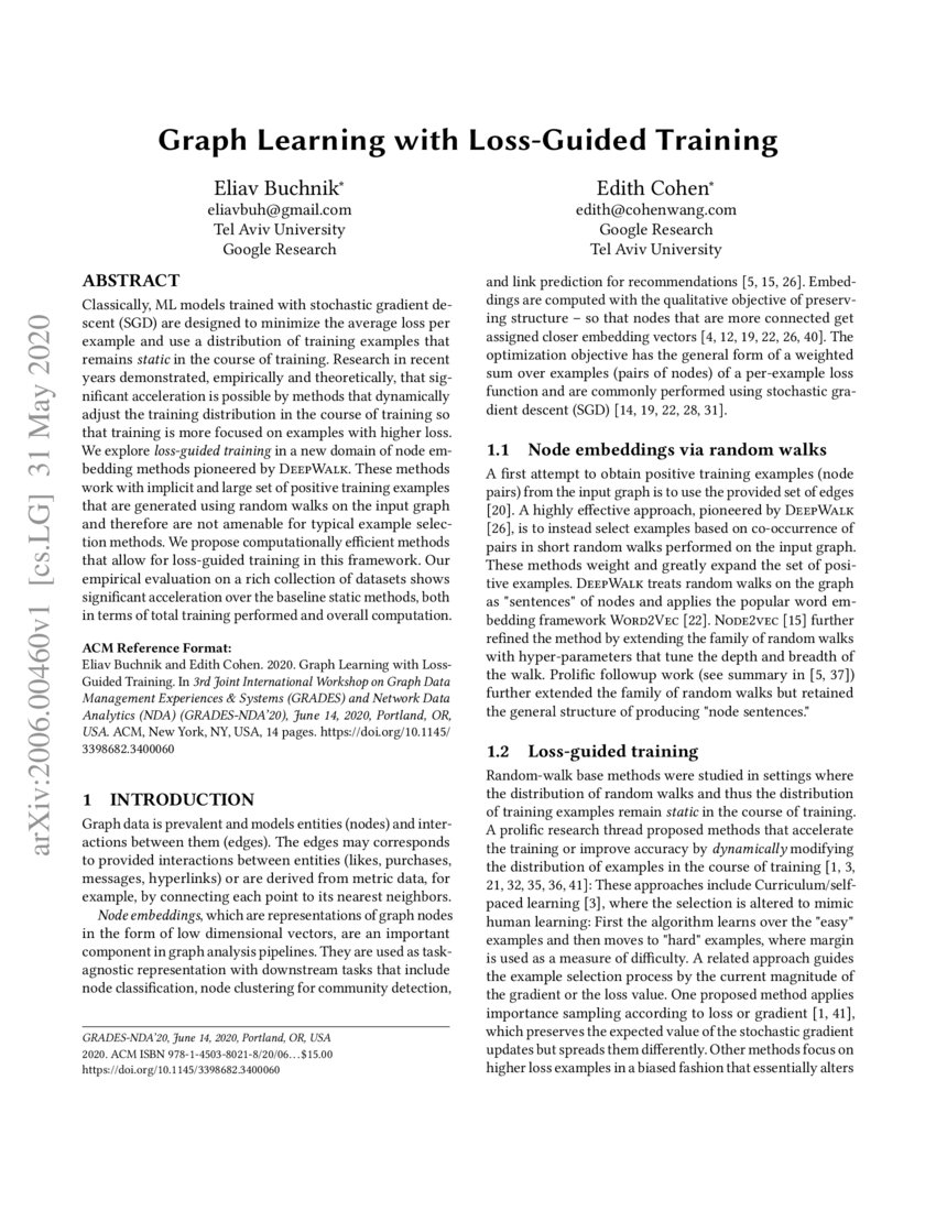 Graph Learning with Loss-Guided Training | DeepAI