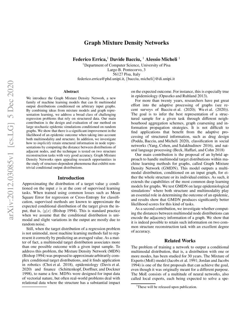 Graph Mixture Density Networks | DeepAI