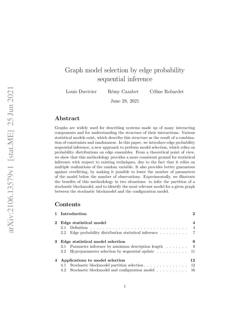 Graph model selection by edge probability sequential inference | DeepAI