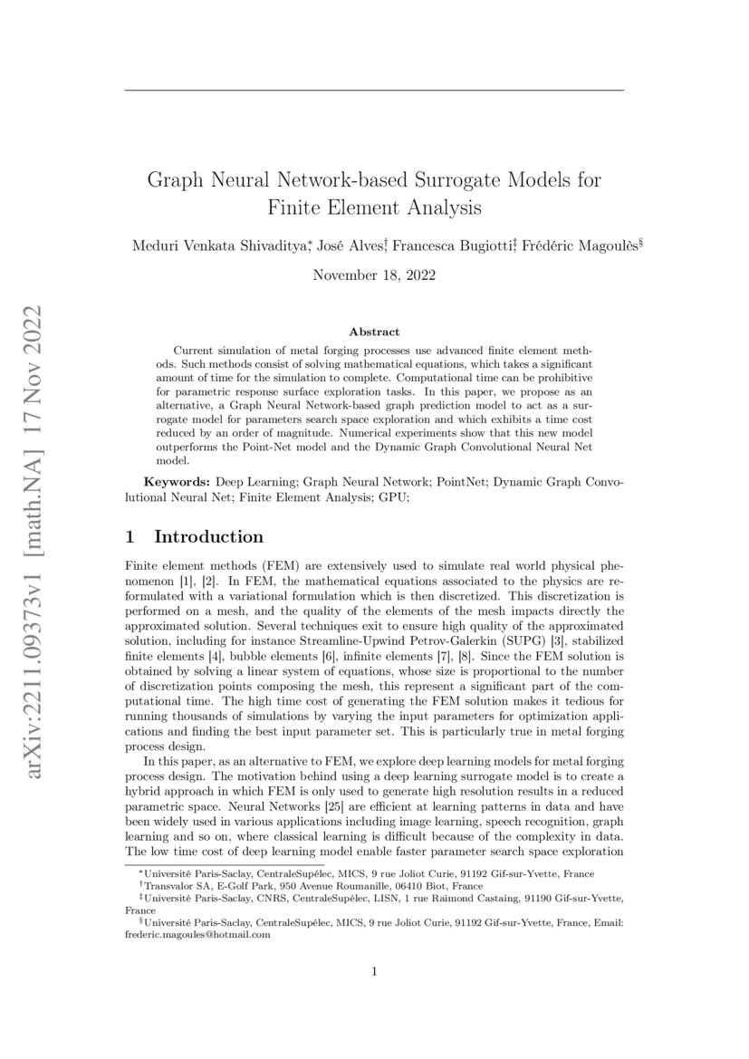 Graph Neural Network Based Surrogate Models For Finite Element Analysis Deepai