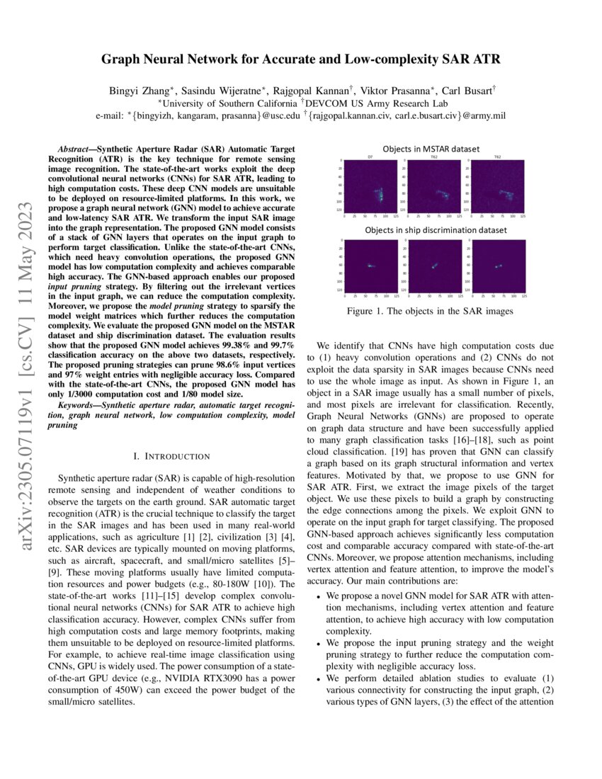 Graph Neural Network For Accurate And Low Complexity Sar Atr Deepai
