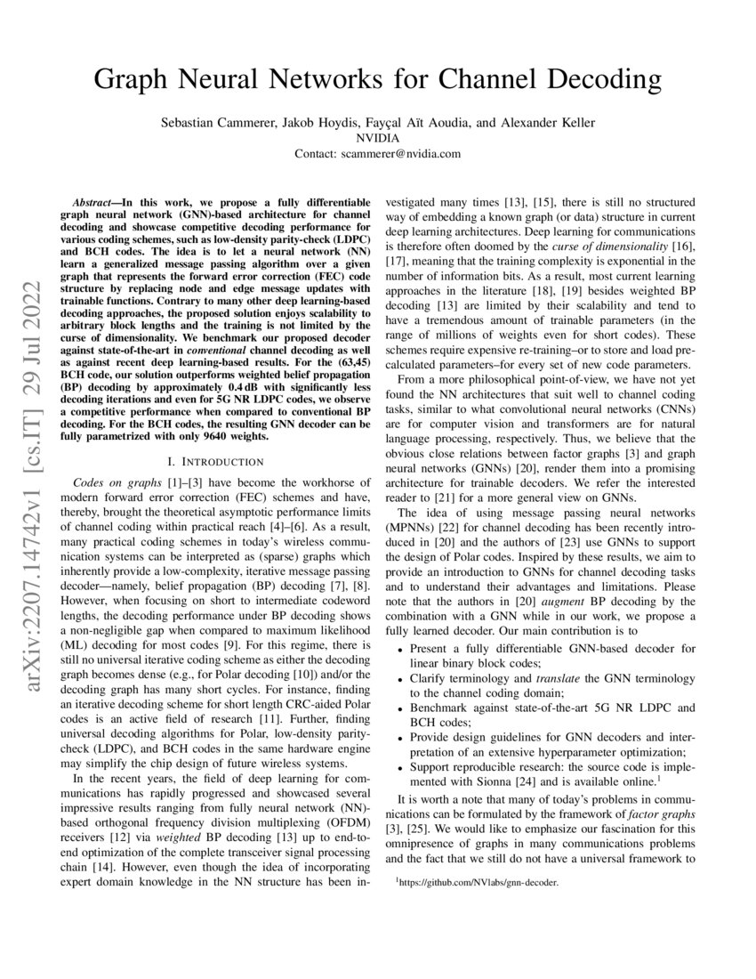 Graph Neural Networks for Channel Decoding | DeepAI
