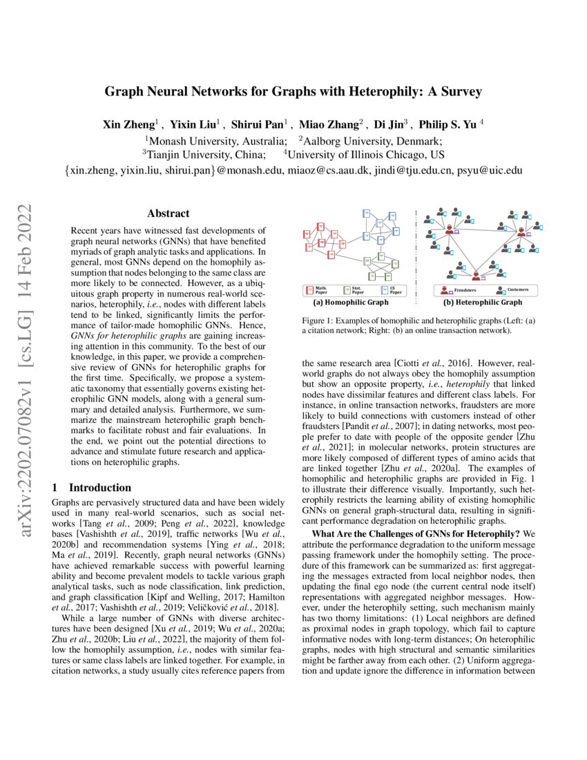 Graph Neural Networks for Graphs with Heterophily: A Survey | DeepAI