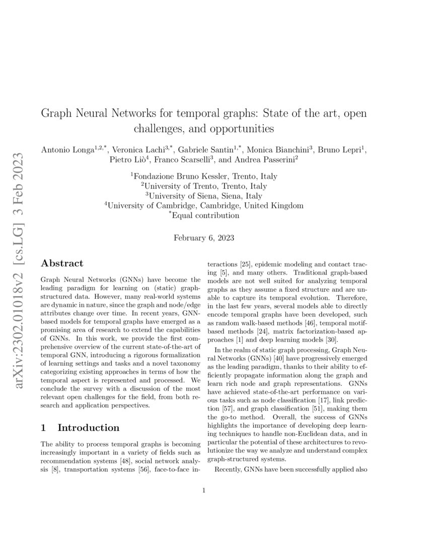 Graph Neural Networks For Temporal Graphs State Of The Art Open Challenges And Opportunities