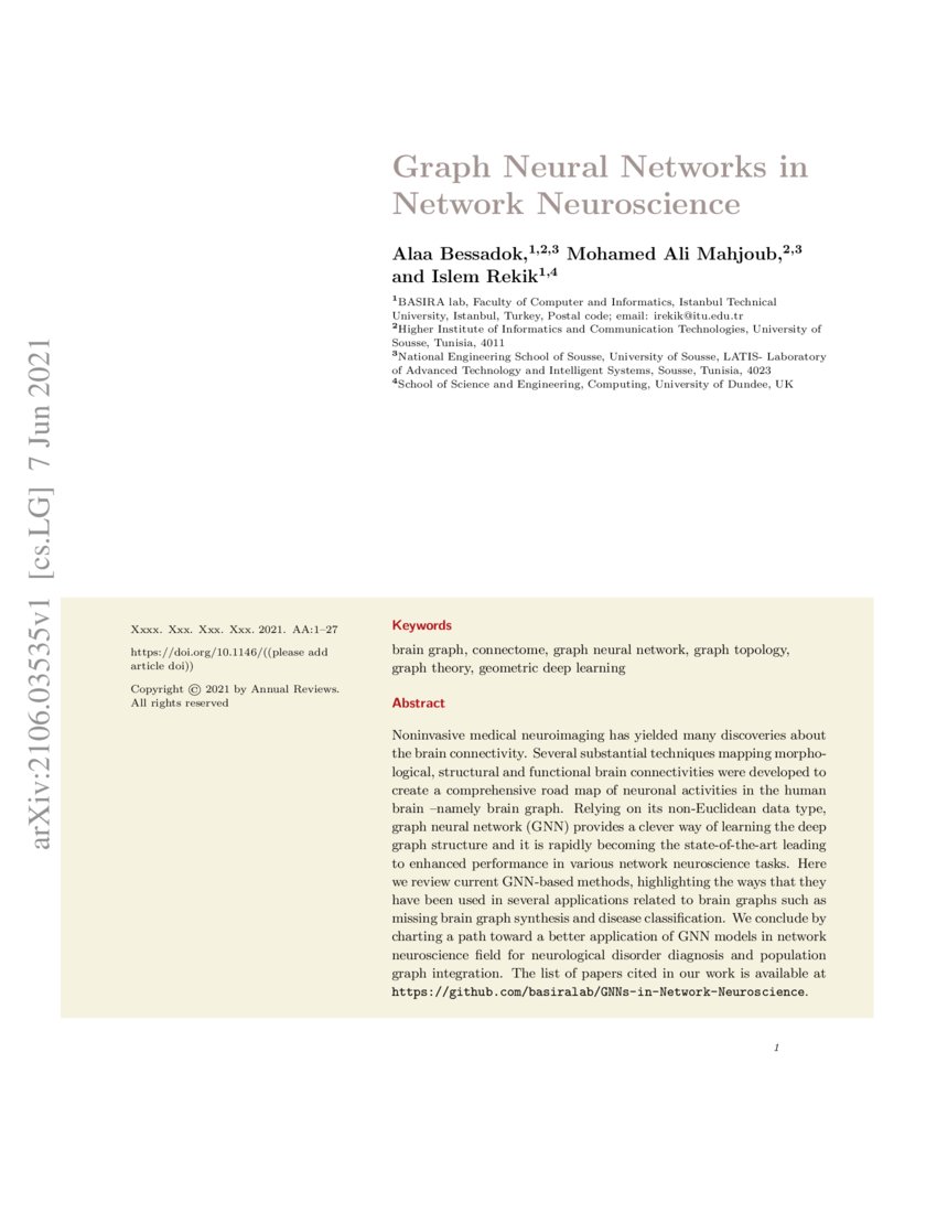 Graph Neural Networks in Network Neuroscience | DeepAI