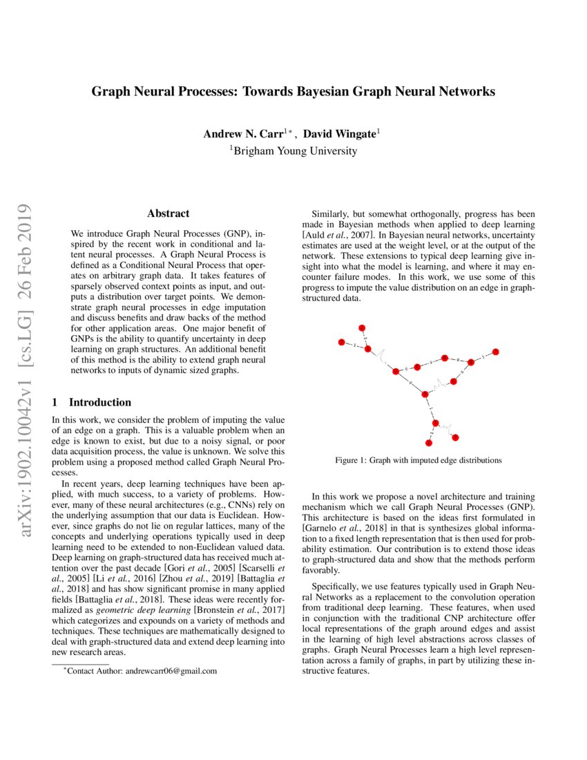 Graph Neural Processes: Towards Bayesian Graph Neural Networks | DeepAI Graph Neural Processes: Towards Bayesian Graph Neural Networks | DeepAI