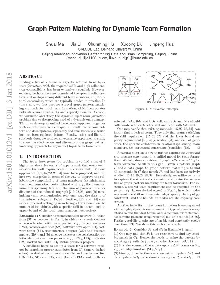 Graph Pattern Matching for Dynamic Team Formation | DeepAI