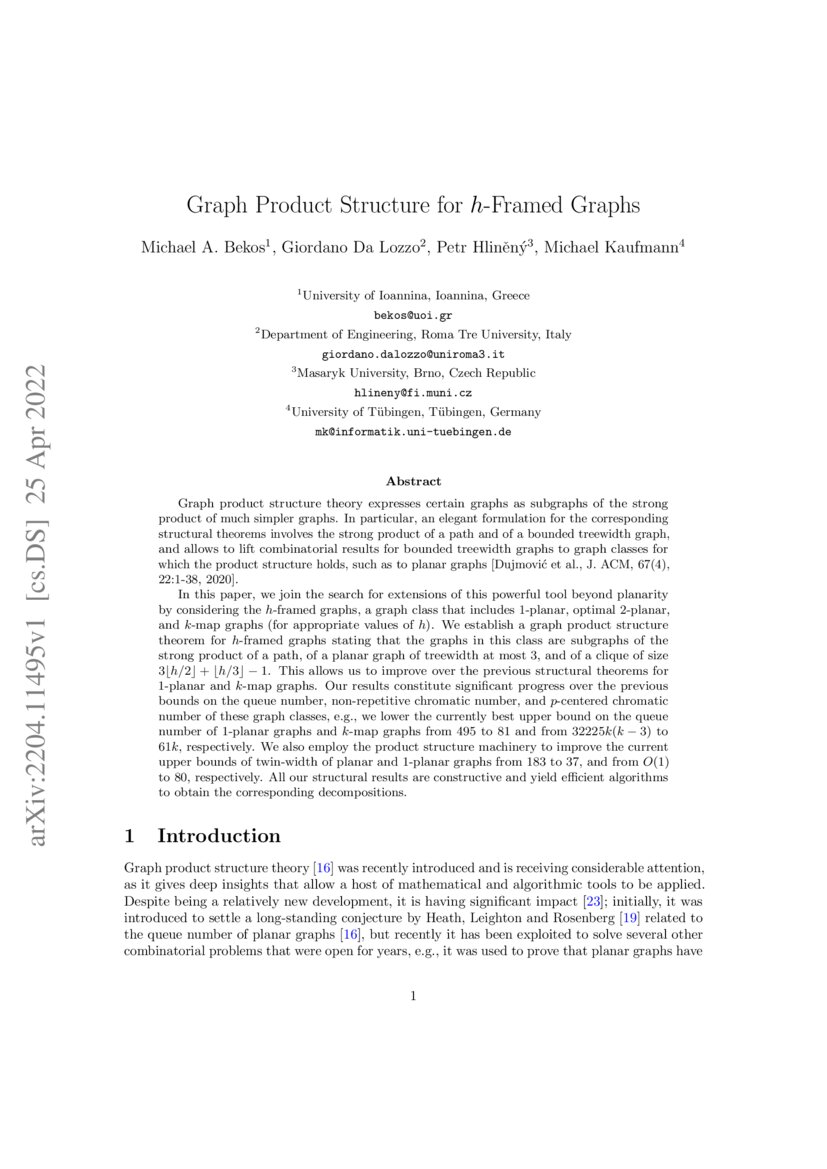 Graph Product Structure for h-Framed Graphs | DeepAI