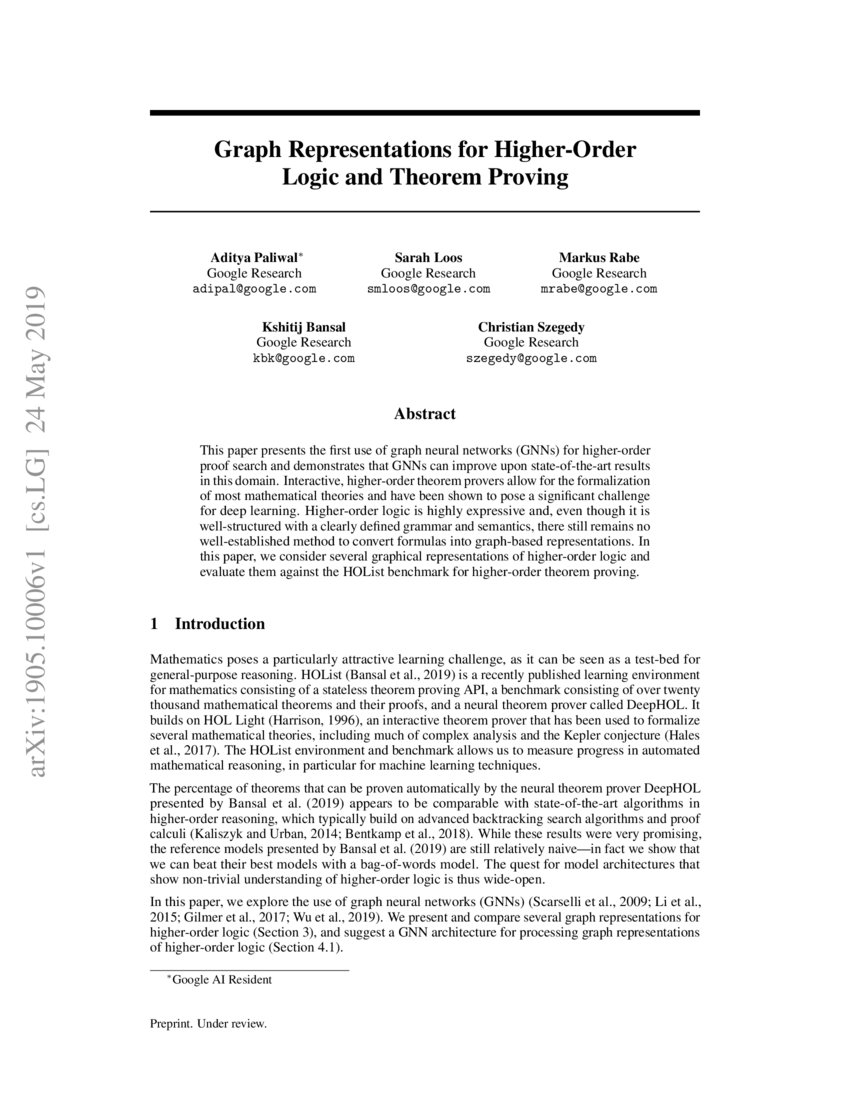 Graph Representations for Higher-Order Logic and Theorem Proving | DeepAI
