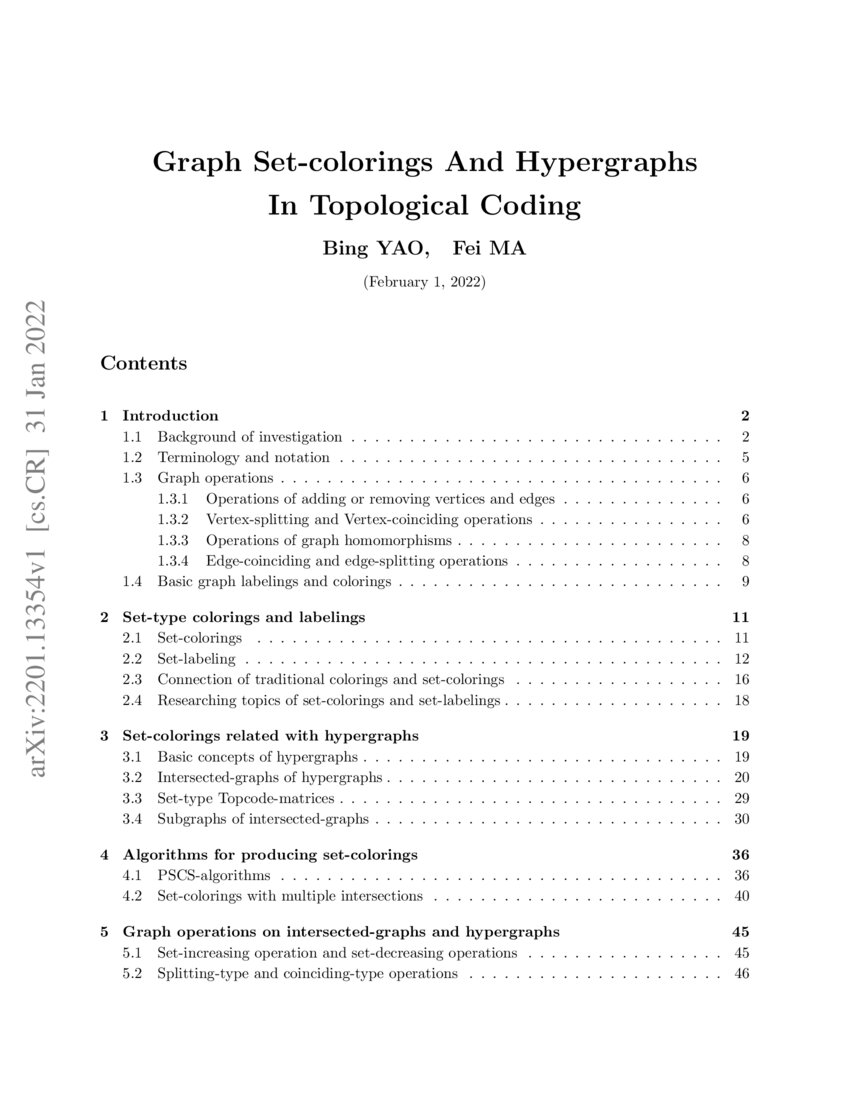 Graph Set-colorings And Hypergraphs In Topological Coding | DeepAI