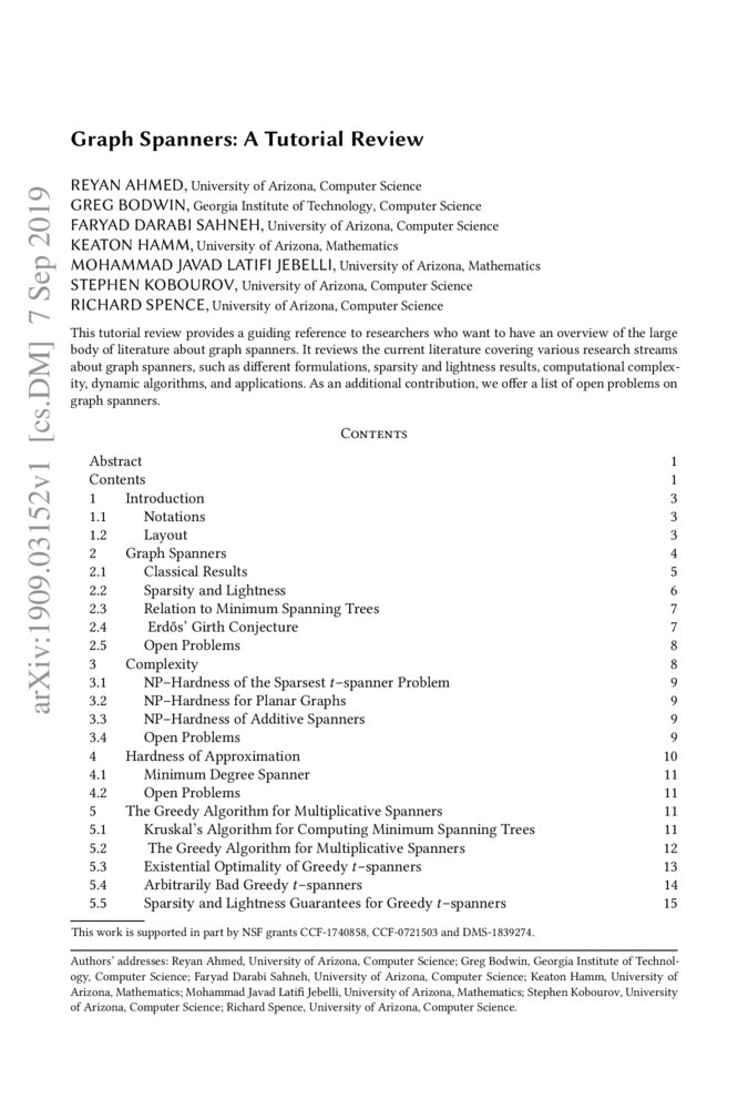 Graph Spanners: A Tutorial Review | DeepAI