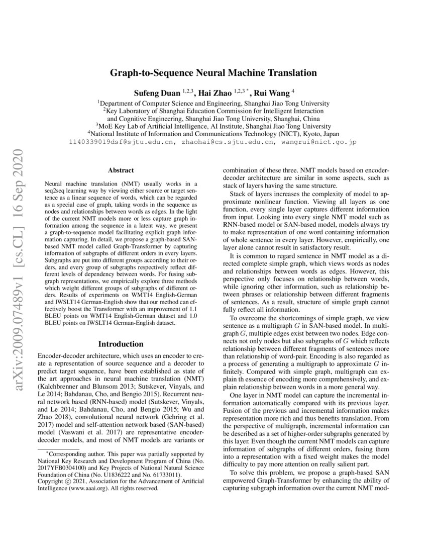 Graph-to-Sequence Neural Machine Translation | DeepAI
