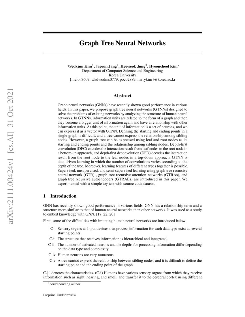 Graph Tree Neural Networks | DeepAI