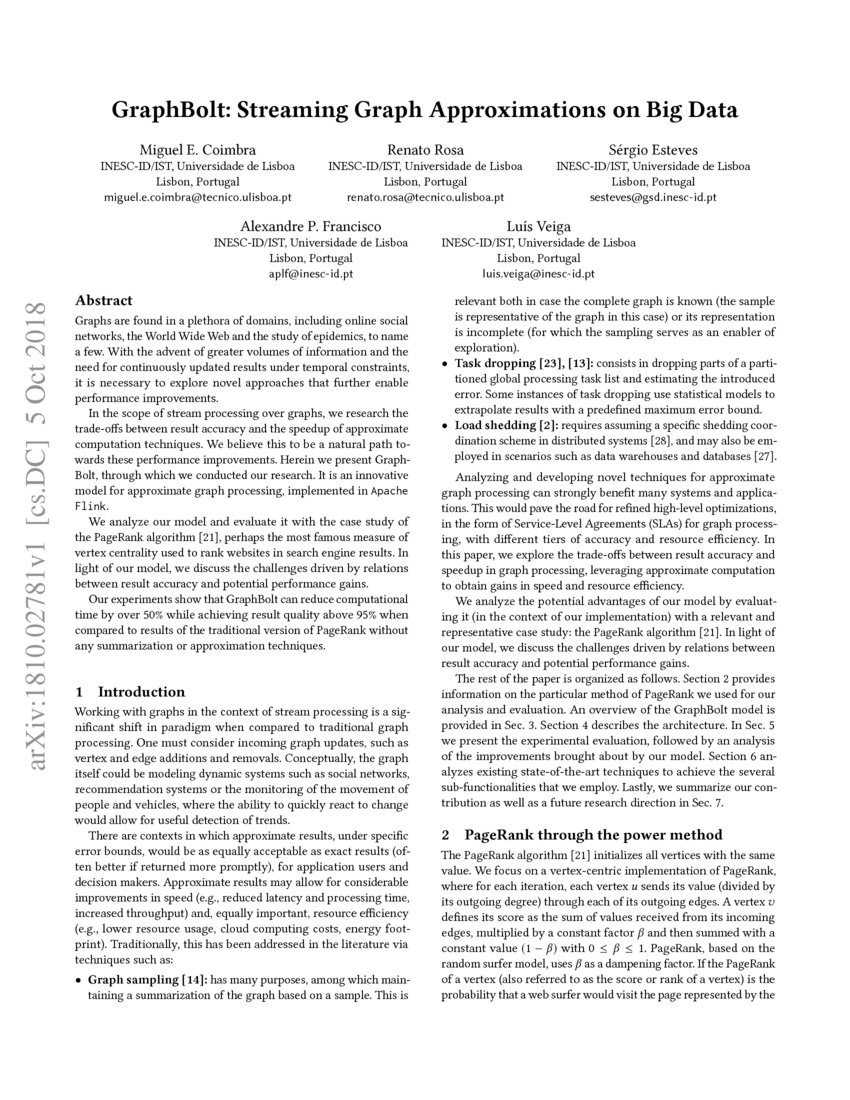 GraphBolt: Streaming Graph Approximations on Big Data | DeepAI