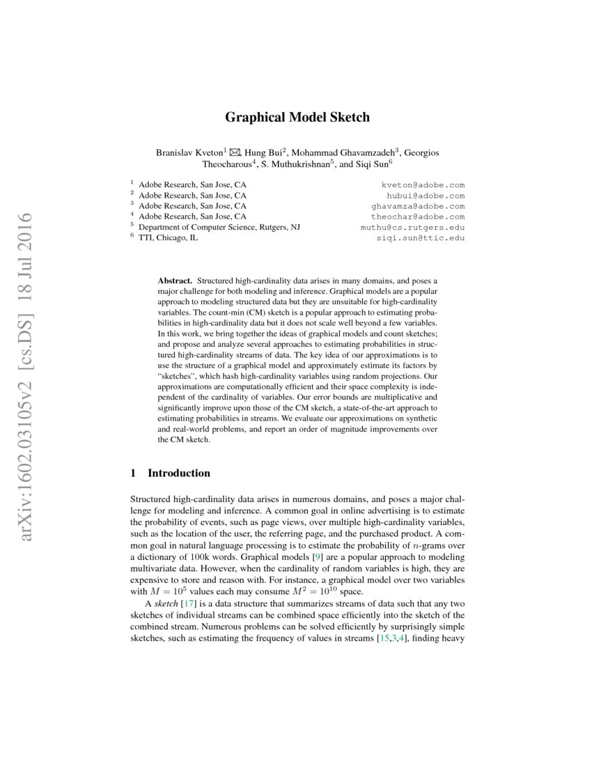 Graphical Model Sketch | DeepAI