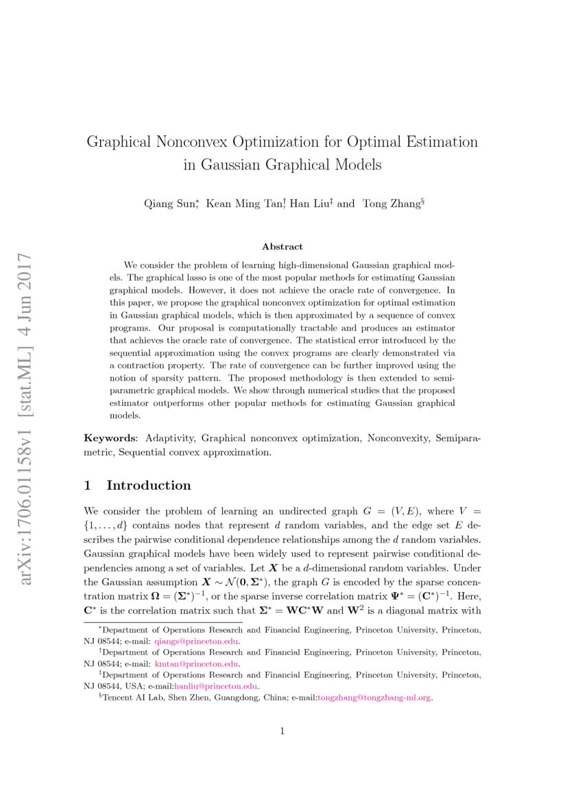 Graphical Nonconvex Optimization for Optimal Estimation in Gaussian Graphical Models | DeepAI