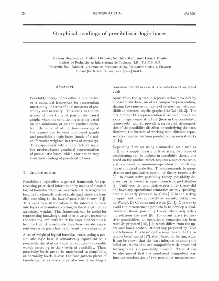 Graphical Readings Of Possibilistic Logic Bases Deepai