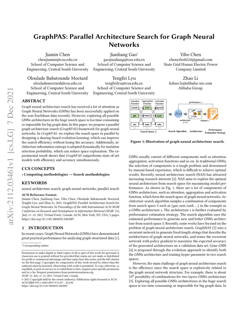 GraphPAS: Parallel Architecture Search for Graph Neural Networks | DeepAI