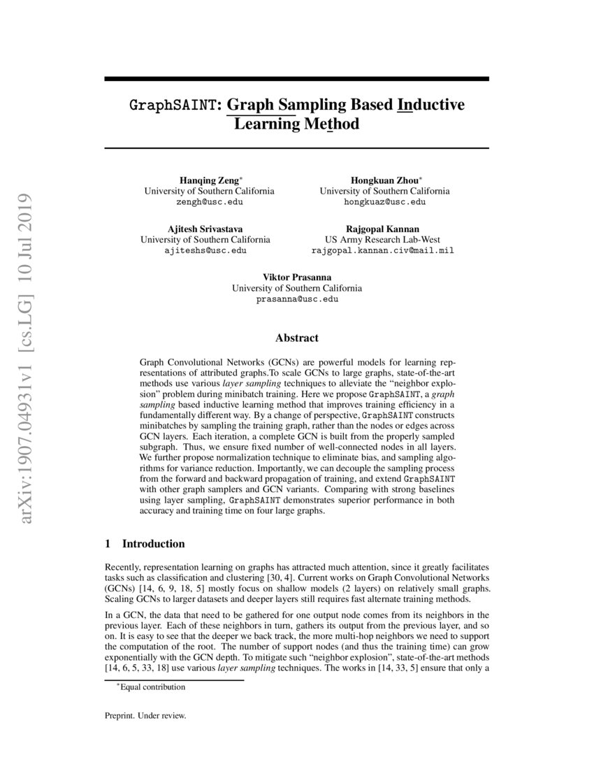 GraphSAINT: Graph Sampling Based Inductive Learning Method | DeepAI