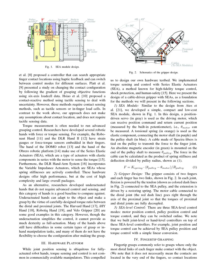 Grasping Unknown Objects with Proprioception Using a Series-Elastic-Actuated Gripper | DeepAI
