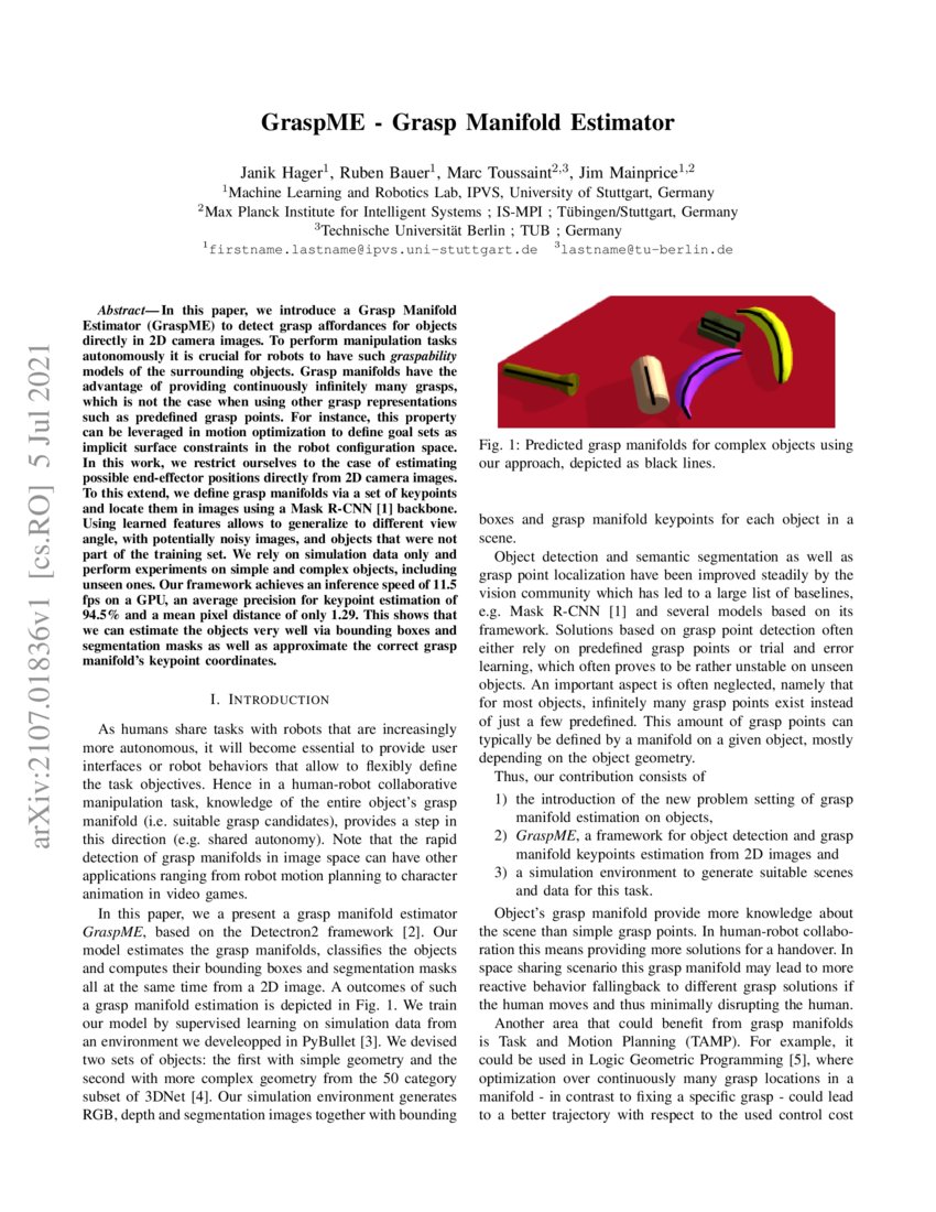 GraspME – Grasp Manifold Estimator | DeepAI
