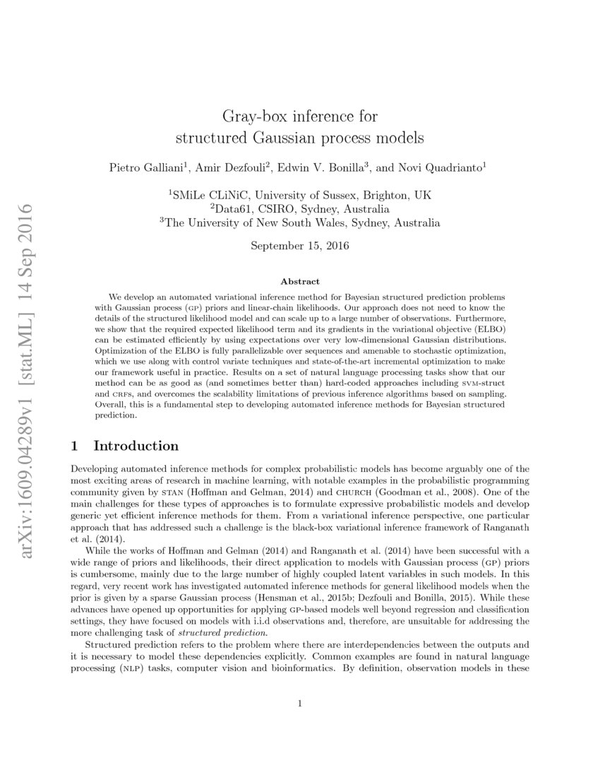 Gray-box inference for structured Gaussian process models | DeepAI