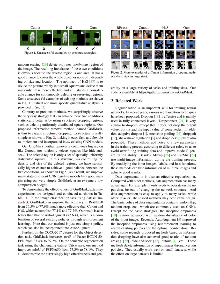 GridMask Data Augmentation | DeepAI