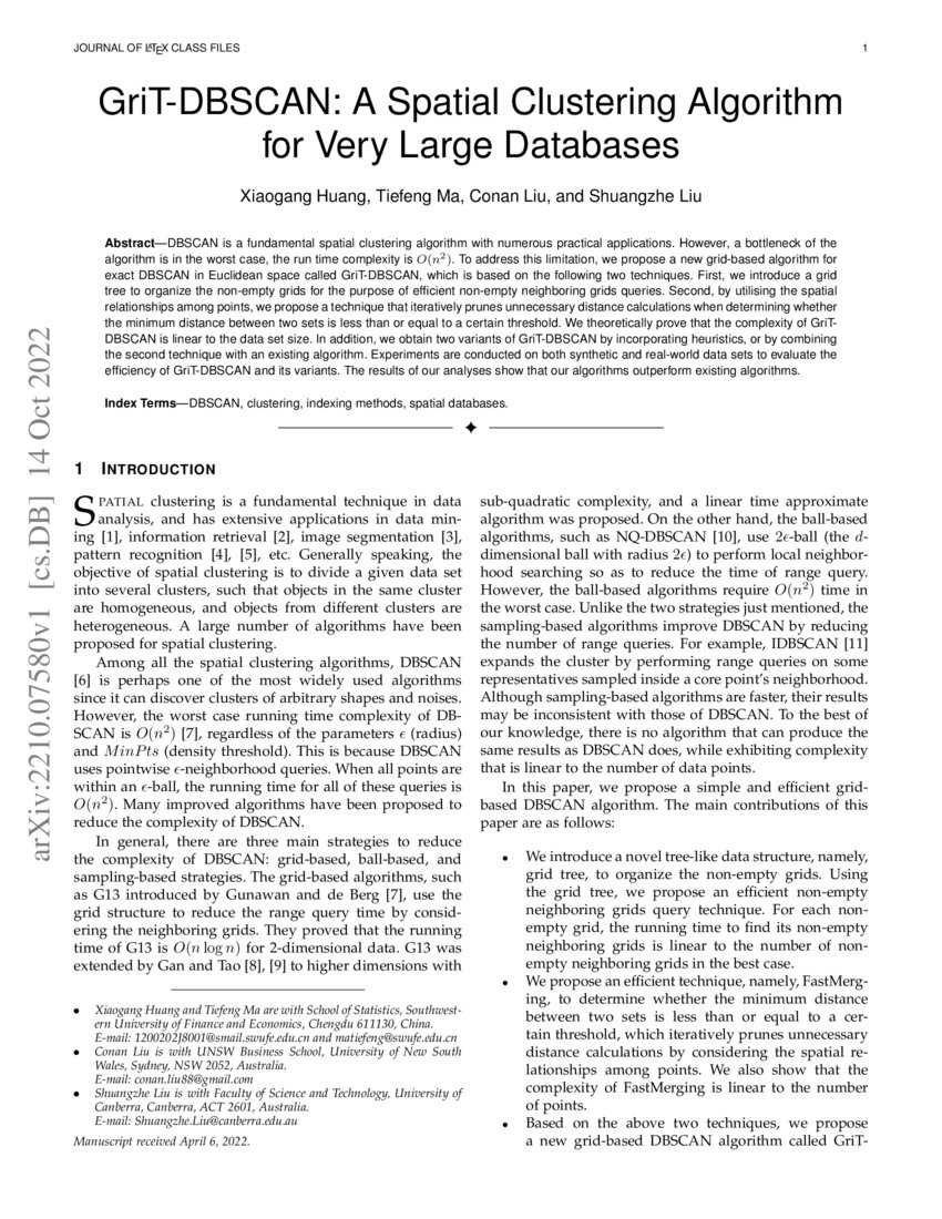 Grit Dbscan A Spatial Clustering Algorithm For Very Large Databases Deepai
