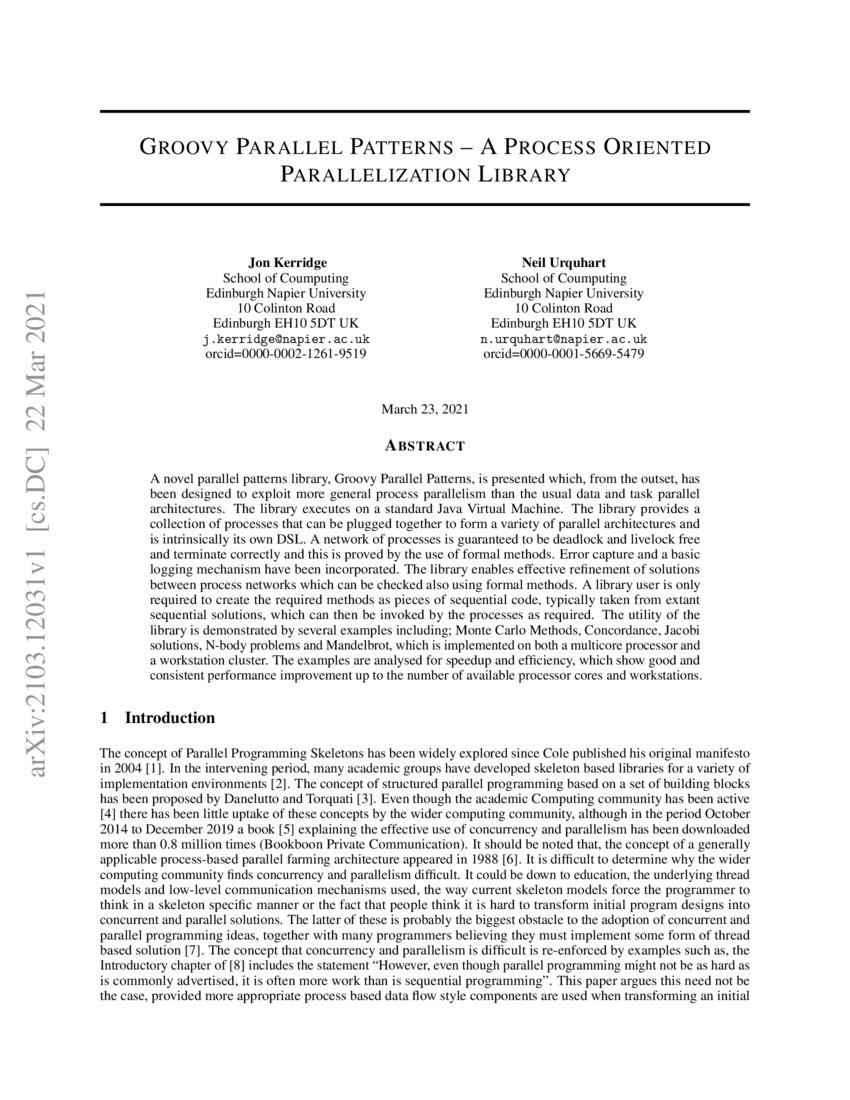 Groovy Parallel Patterns: A Process oriented Parallelization Library ...