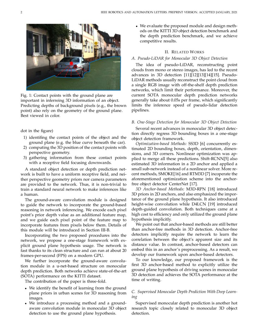 Ground Aware Monocular 3d Object Detection For Autonomous Driving Deepai