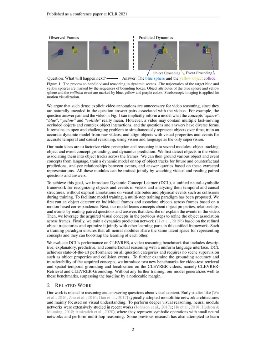 Grounding Physical Concepts of Objects and Events Through Dynamic Visual Reasoning | DeepAI
