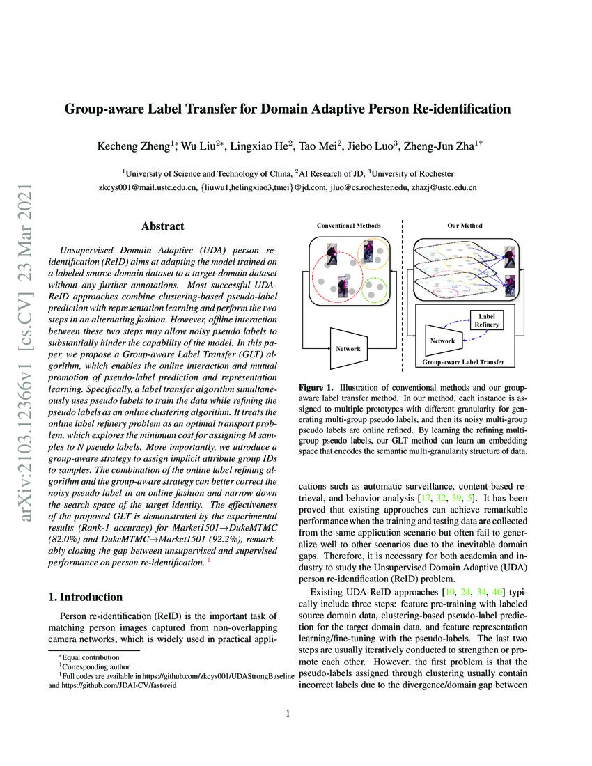 Group-aware Label Transfer for Domain Adaptive Person Re-identification ...