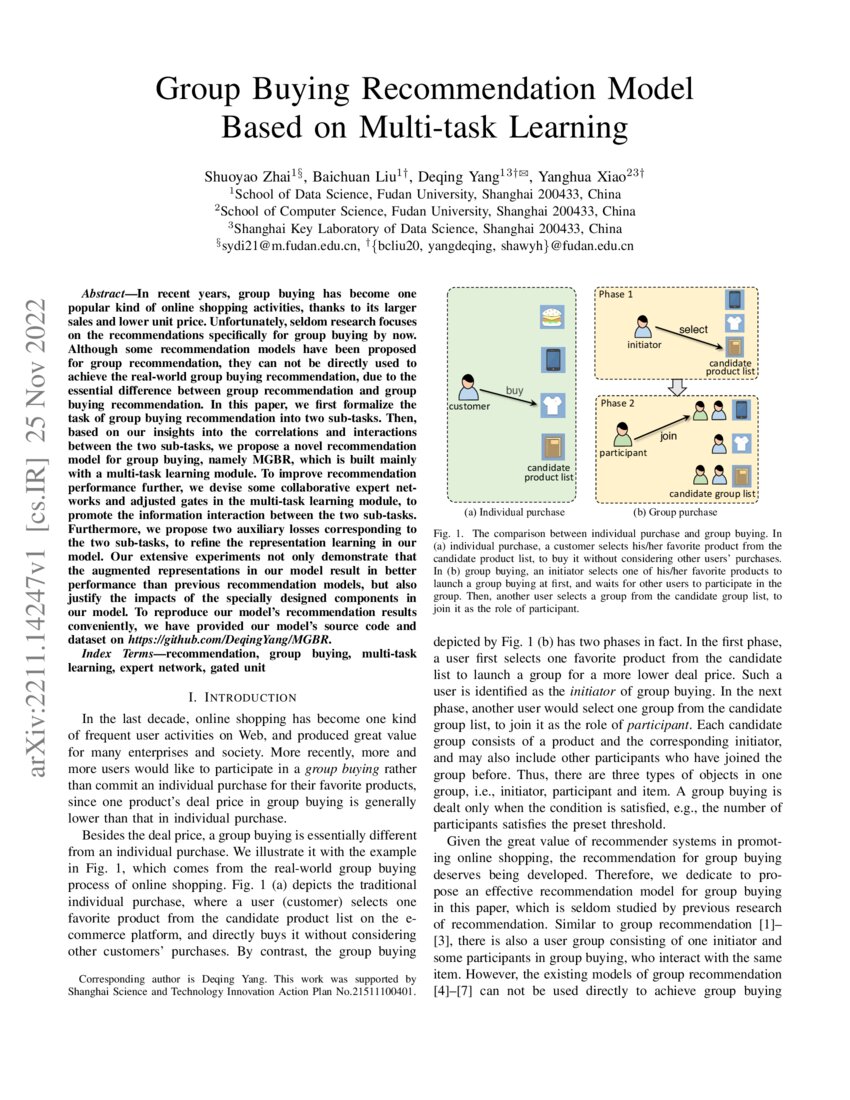 Group Buying Recommendation Model Based on Multi-task Learning | DeepAI