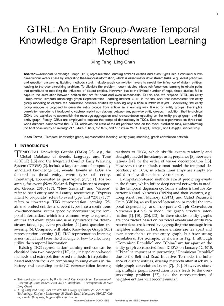 GTRL: An Entity Group-Aware Temporal Knowledge Graph Representation ... GTRL: An Entity Group-Aware Temporal Knowledge Graph Representation ...