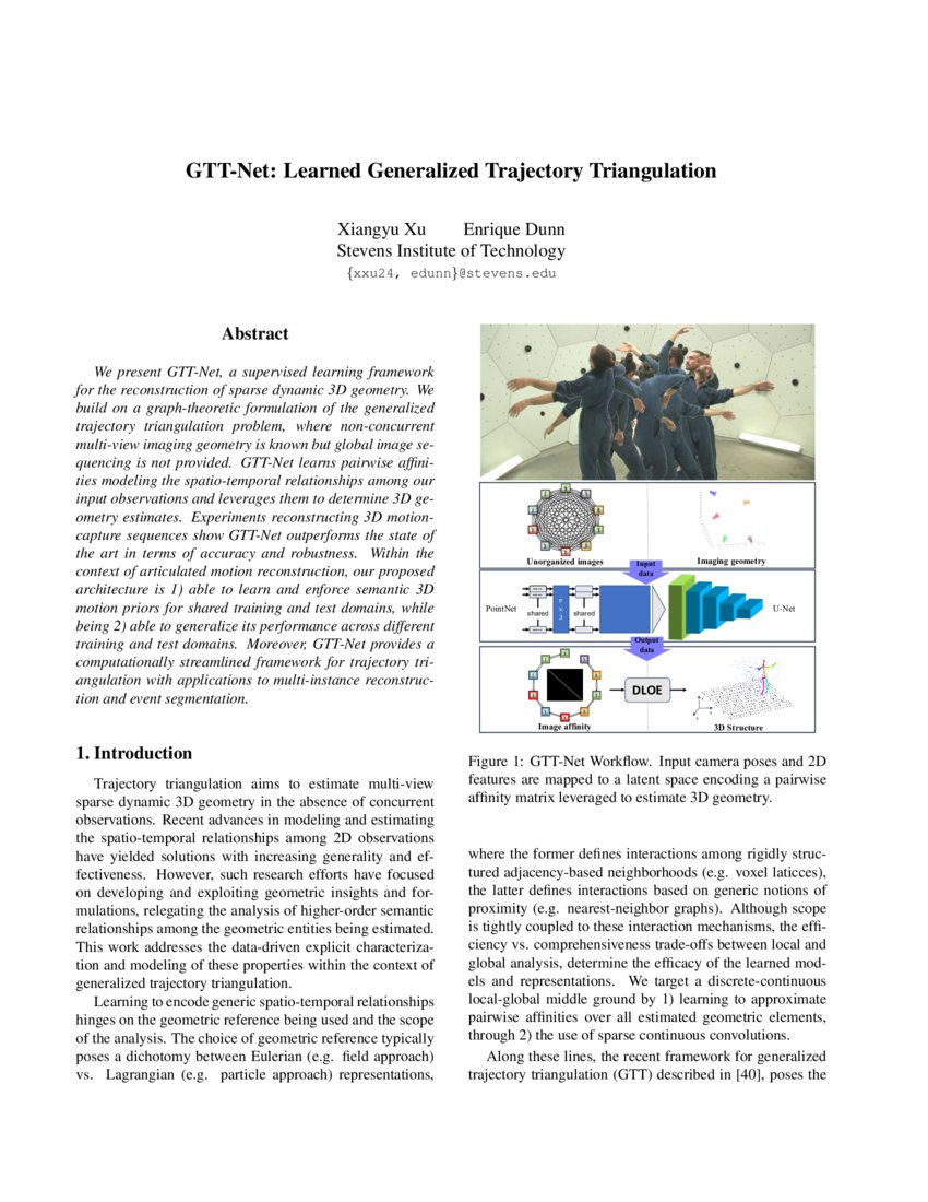 GTT-Net: Learned Generalized Trajectory Triangulation | DeepAI