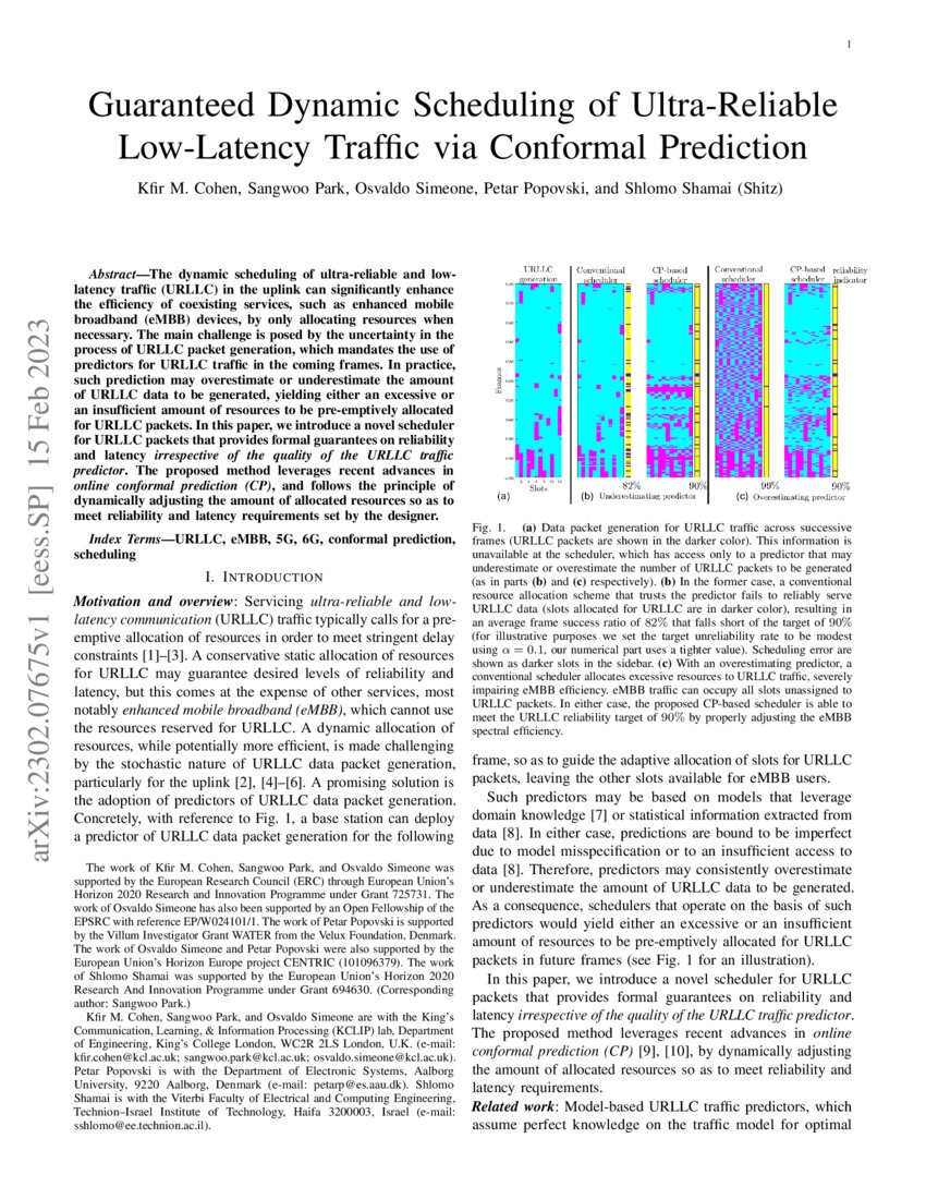 Guaranteed Dynamic Scheduling Of Ultra Reliable Low Latency Traffic Via Conformal Prediction