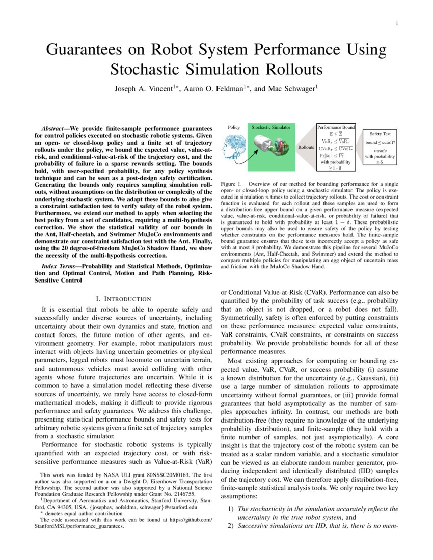 Guarantees On Robot System Performance Using Stochastic Simulation 4029