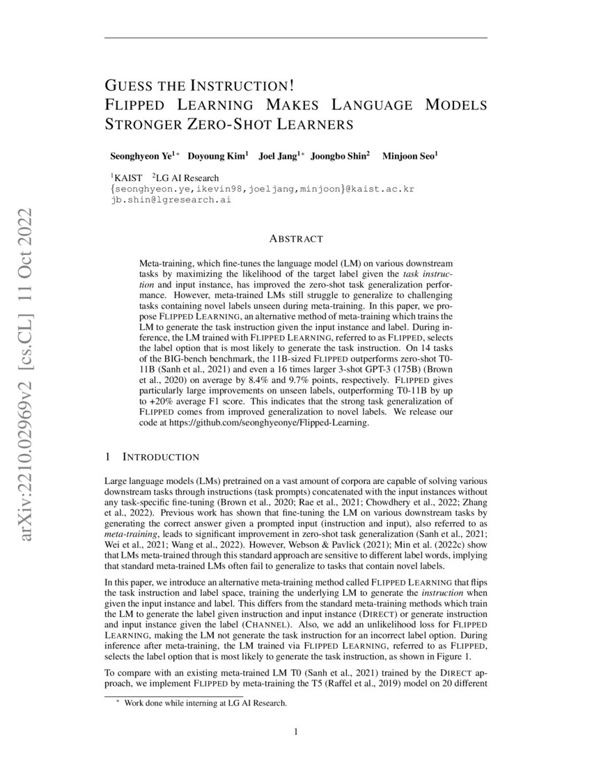 Guess the Instruction! Flipped Learning Makes Language Models Stronger ...