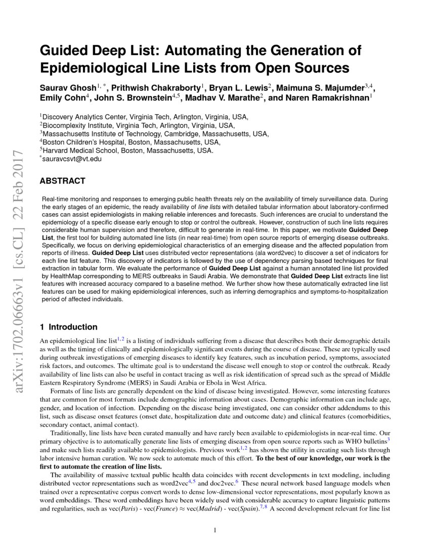 Guided Deep List: Automating the Generation of Epidemiological Line ...