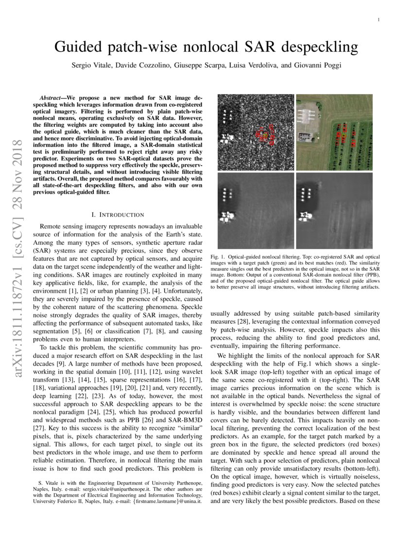 Guided patch-wise nonlocal SAR despeckling | DeepAI