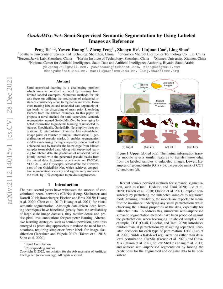 GuidedMix-Net: Semi-supervised Semantic Segmentation by Using Labeled Images as Reference | DeepAI