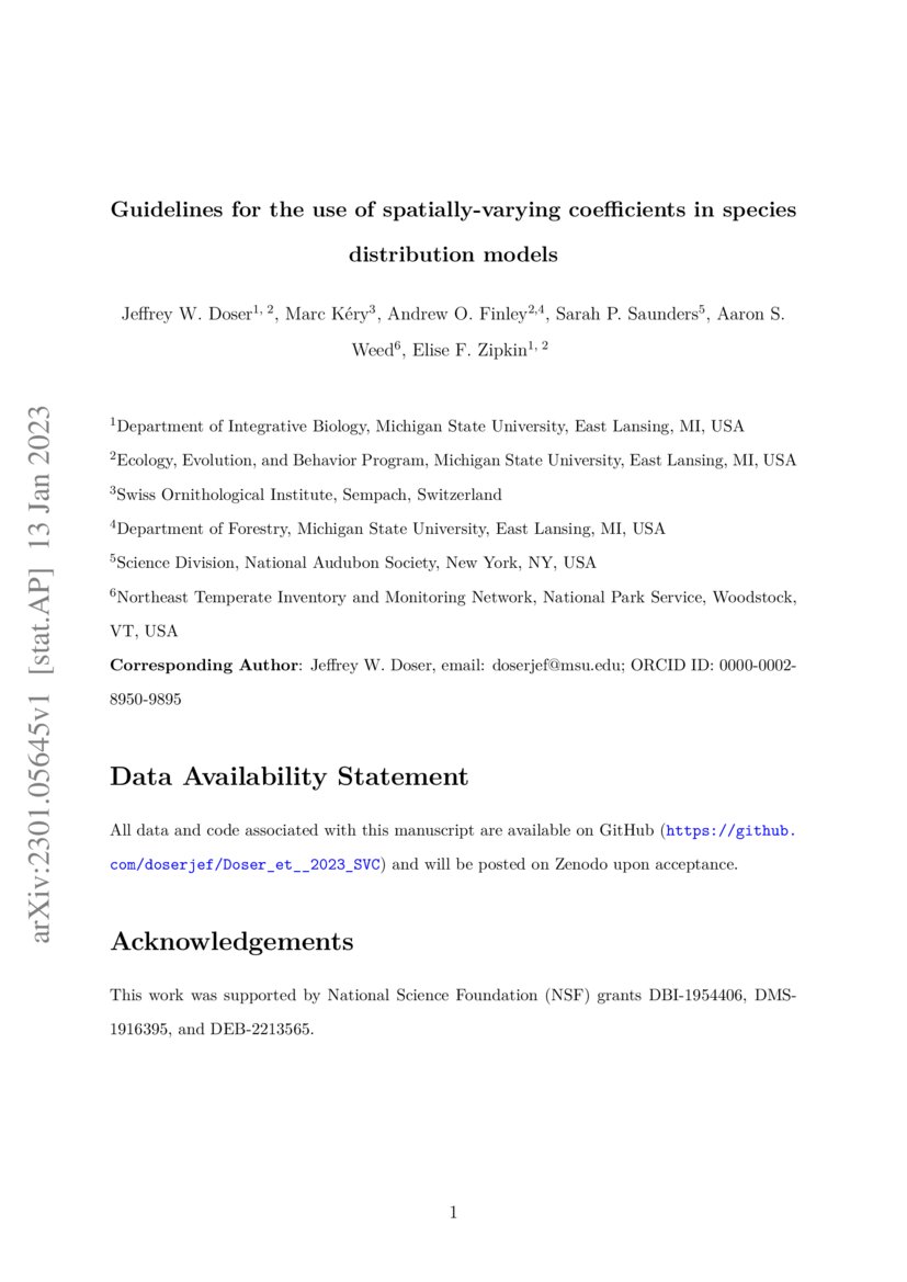 Guidelines For The Use Of Spatially Varying Coefficients In Species Distribution Models Deepai
