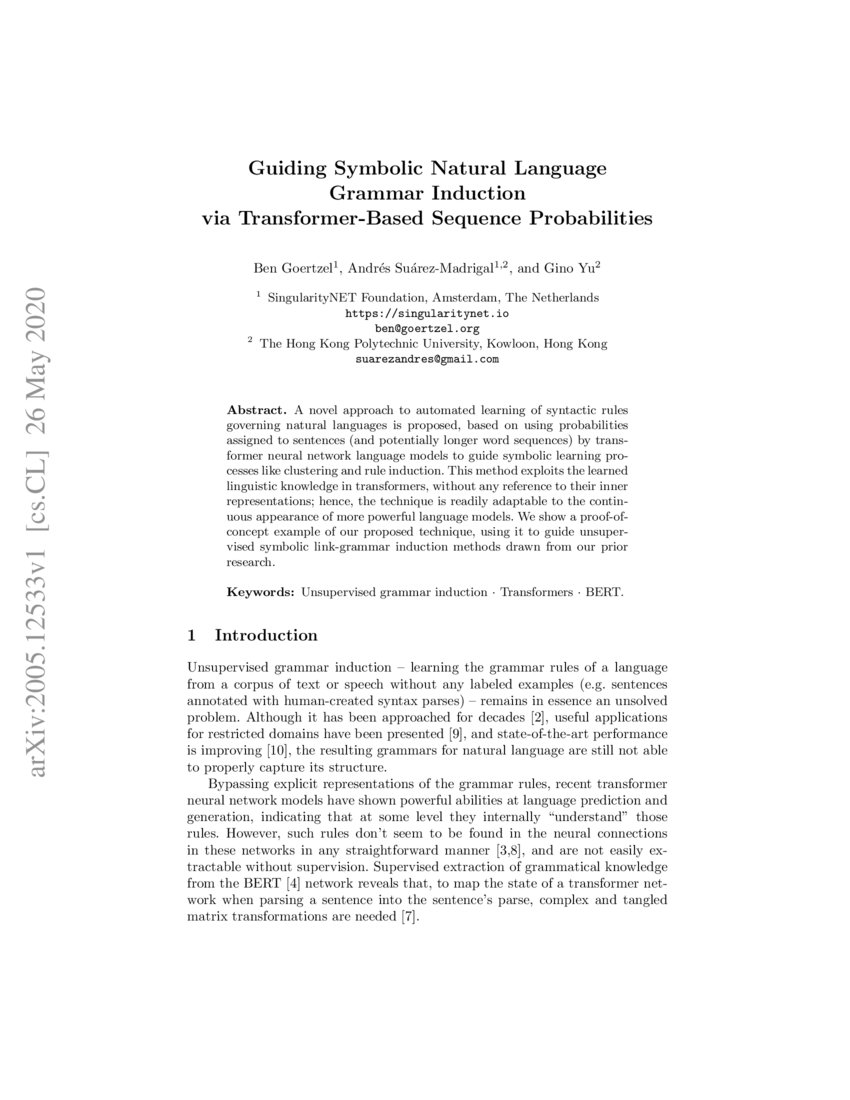 Guiding Symbolic Natural Language Grammar Induction via Transformer-Based Sequence Probabilities ...