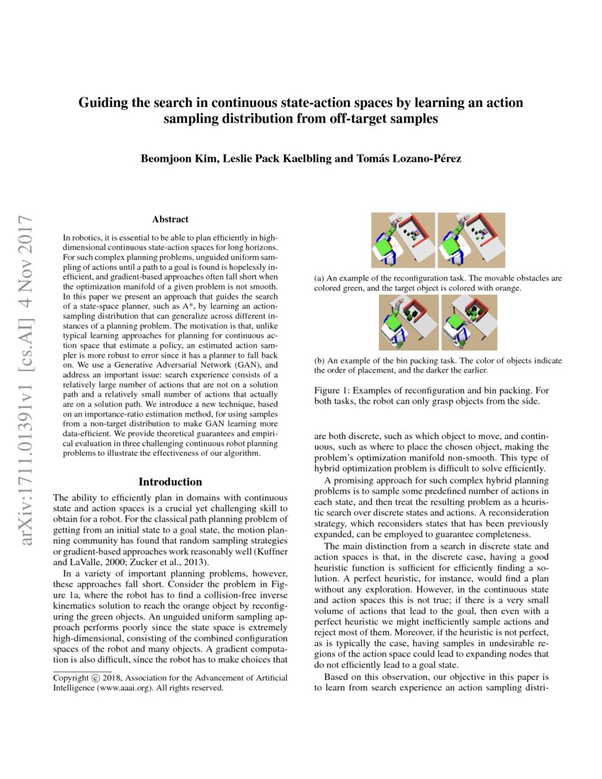Guiding The Search In Continuous State Action Spaces By Learning An